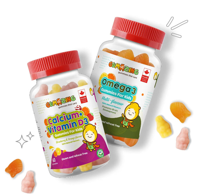 Gumazing Kids Daily Gummy Vitamin Bundle: Calcium + Vitamin D3 & Omega ...